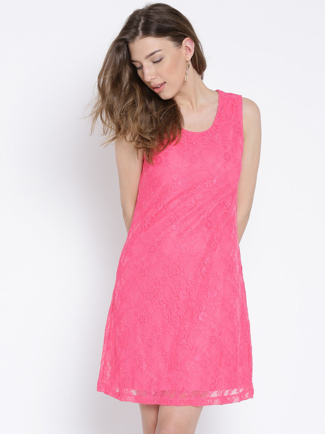Buy United Colors Of Benetton Pink Lace Shift Dress - Dresses for Women ...