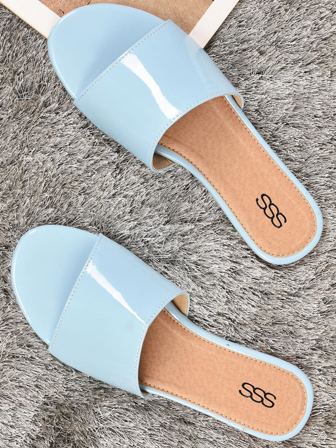 Buy Street Style Store Women Blue Solid Open Toe Flats - Flats for ...