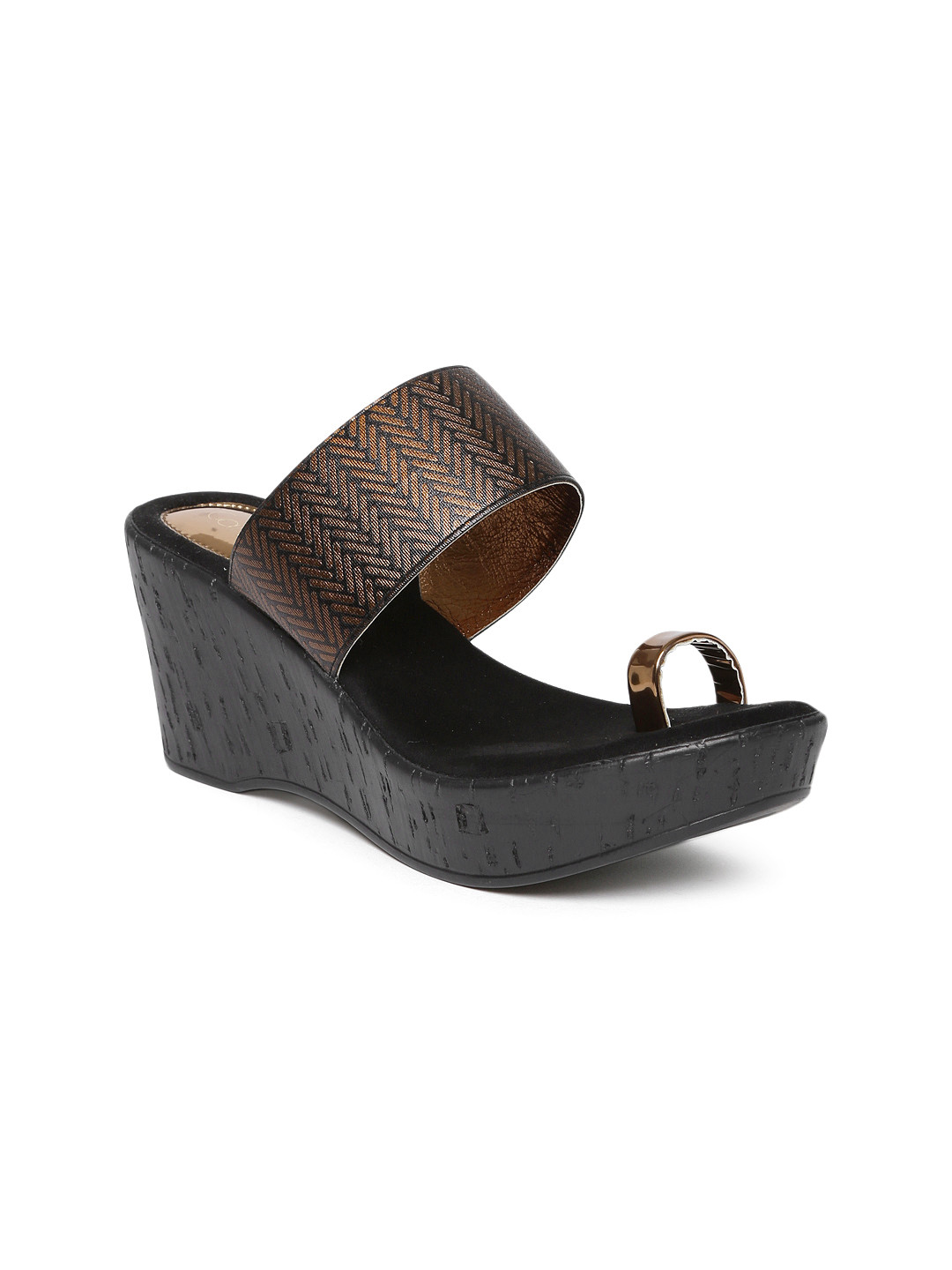Buy Catwalk Women Black Printed Wedges - Heels for Women 7331538 | Myntra