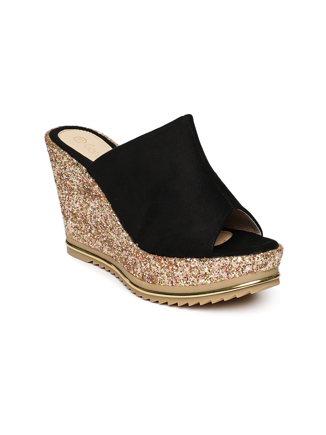 Buy Catwalk Women Black Solid Wedges - Heels for Women 7331545 | Myntra