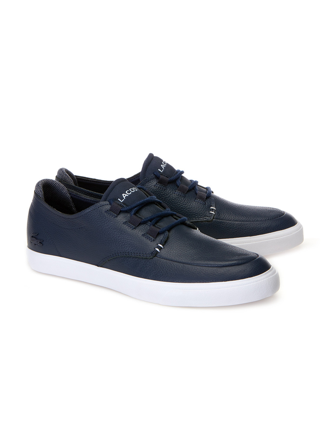 Buy Lacoste Men Navy Blue Leather Sneakers - Casual Shoes for Men ...