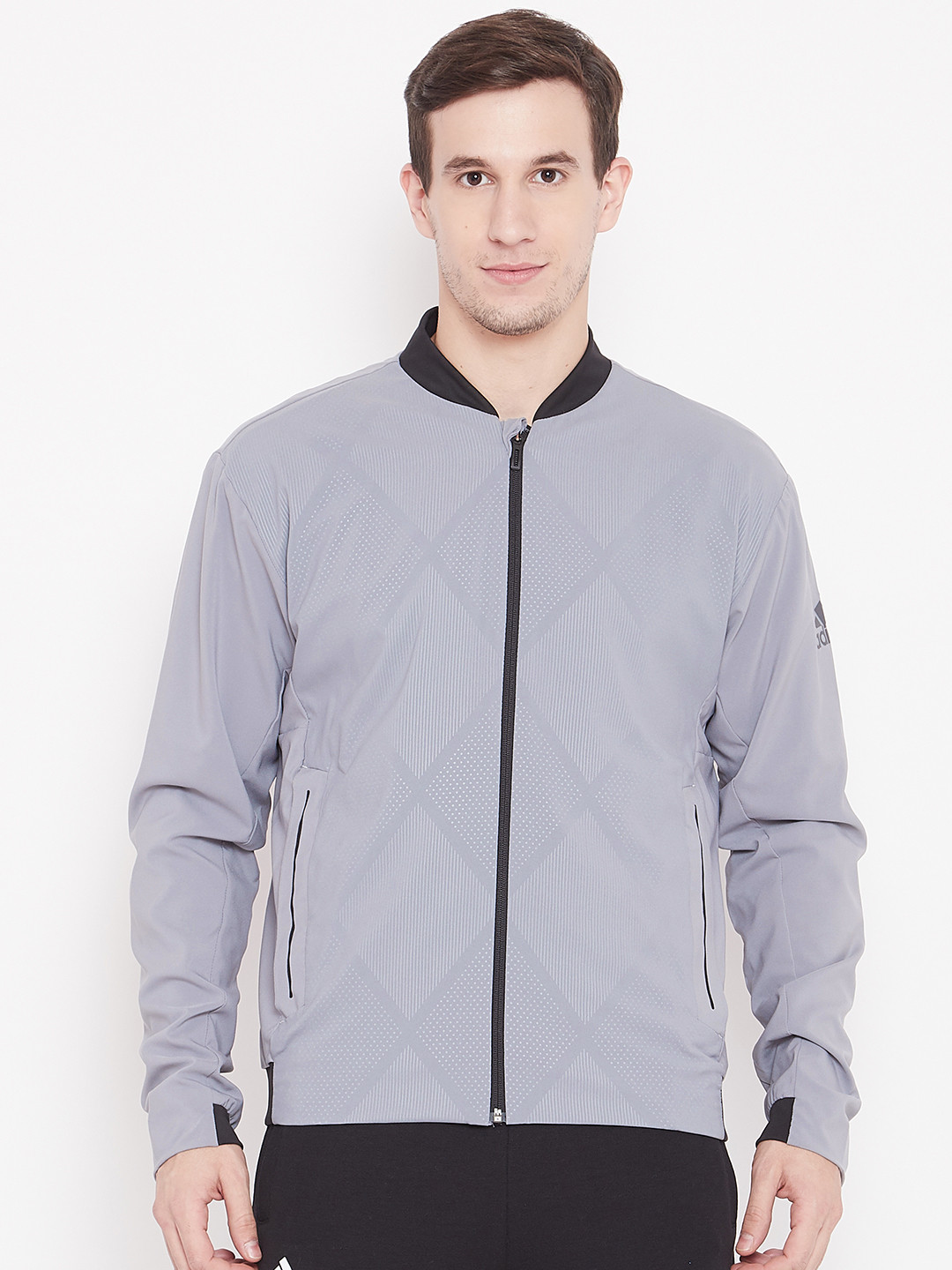 Buy ADIDAS Men Grey Printed Barricade Sporty Jacket - Jackets for Men ...