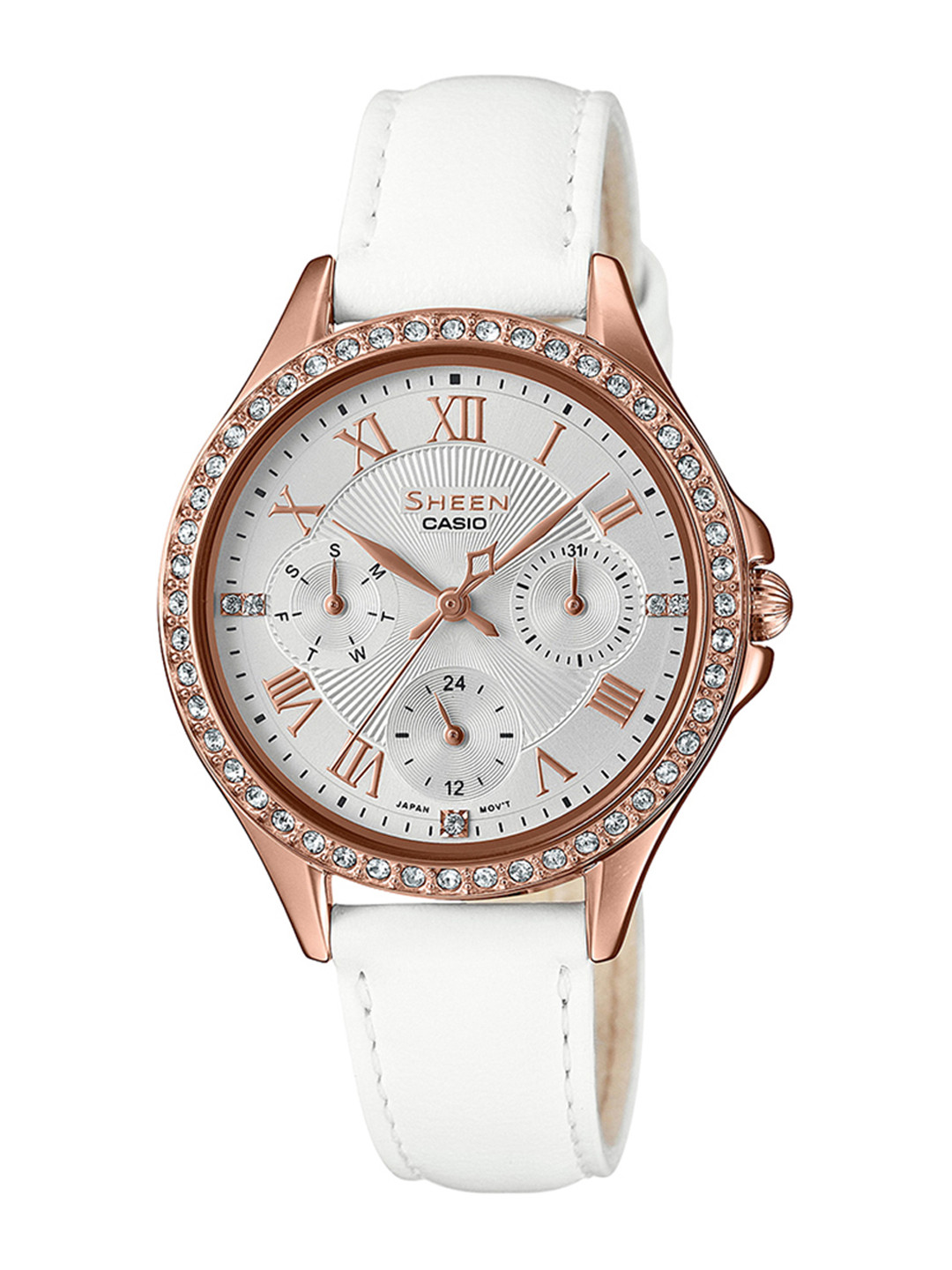 Buy Casio Sheen Women White Analogue Watch SX220 SHE 3062PGL 7AUDF ...