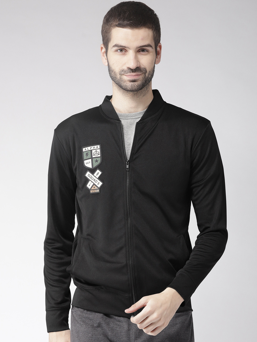 Buy Hubberholme Men Black Solid Sporty Jacket - Jackets for Men 7408730 ...