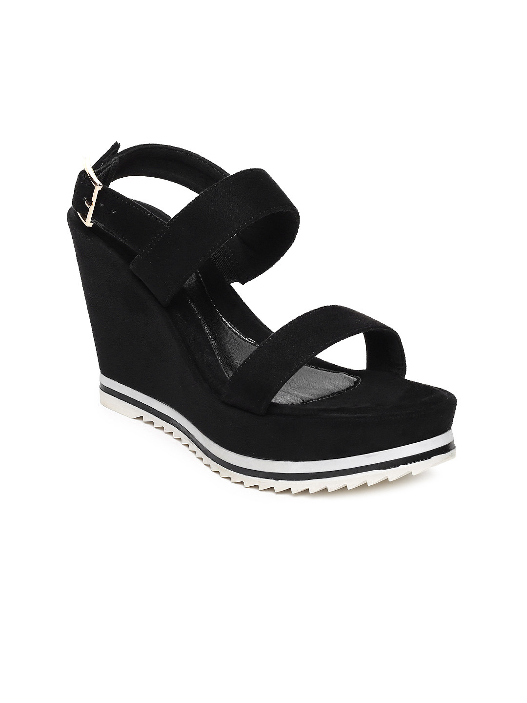 Buy Catwalk Women Black Solid Wedges - Heels for Women 7410341 | Myntra
