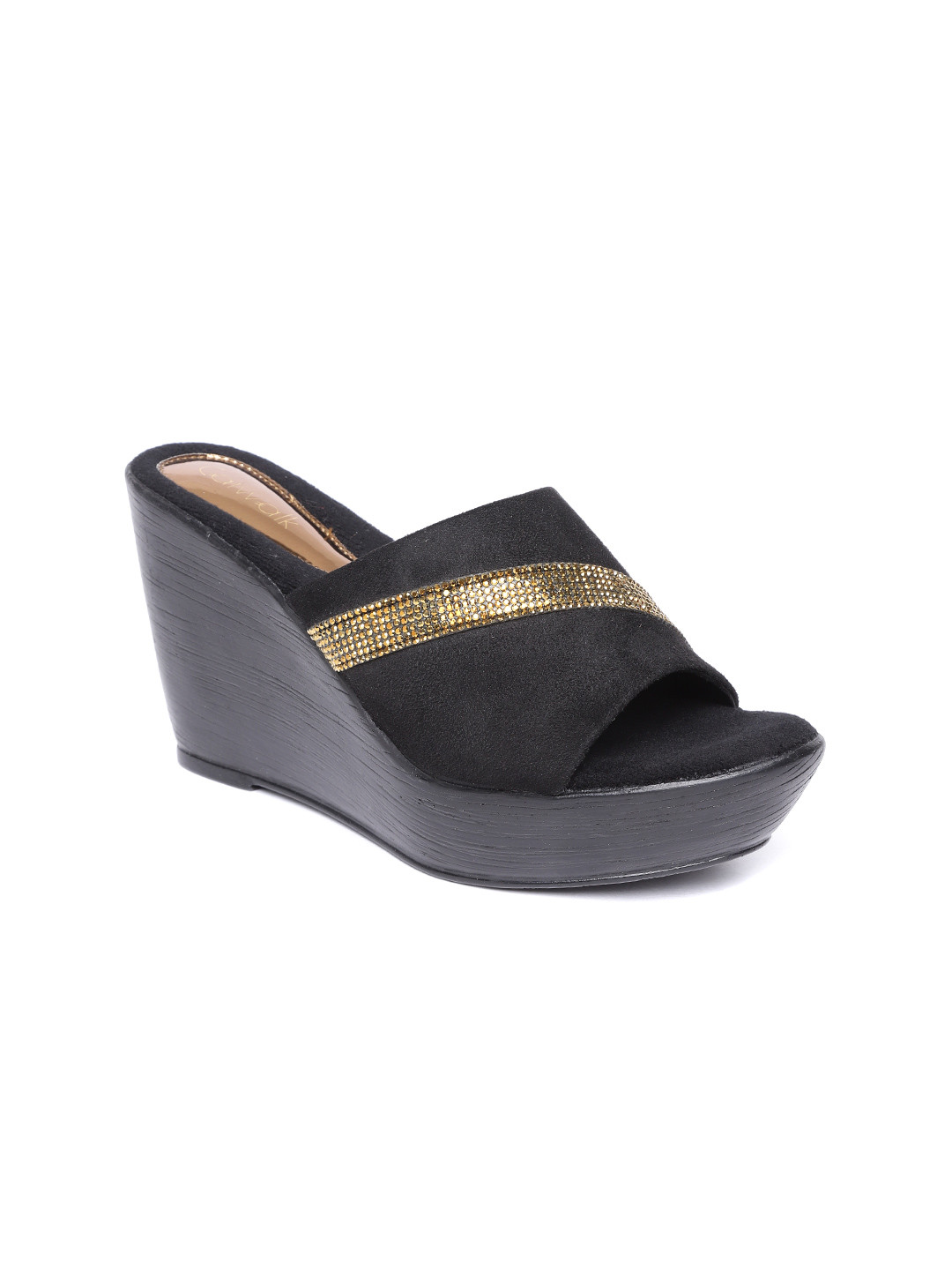 Buy Catwalk Women Black Solid Wedges - Heels for Women 7410347 | Myntra