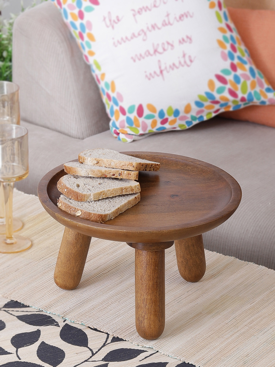 Buy SEASHELL Brown Solid Serving Riser Tray - Serving Tray for Unisex ...