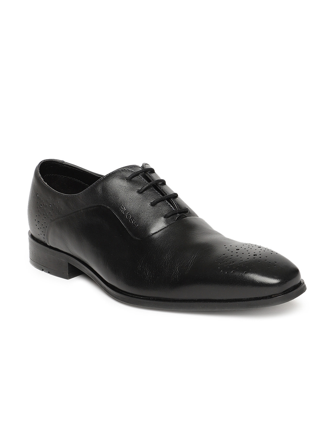 Buy Ruosh Men Black Solid Formal Leather Oxfords - Formal Shoes for Men ...