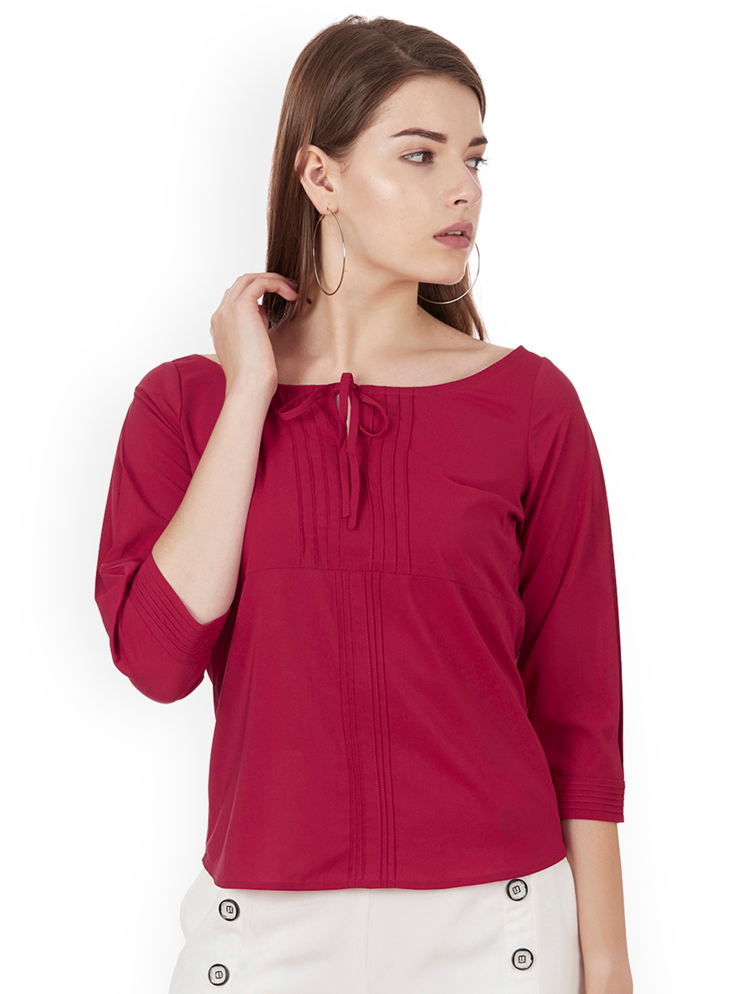 Buy Colormode Women Magenta Solid Top - Tops for Women 7426880 | Myntra