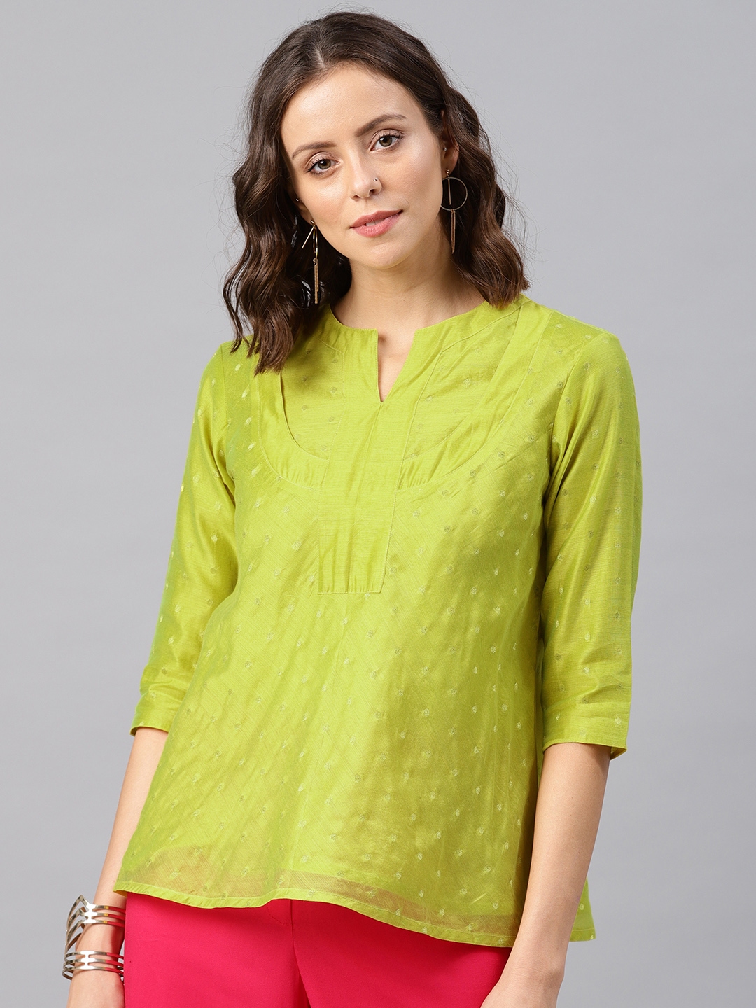 Buy Desi Weavess Women Lime Green Solid Top - Tops for Women 7429539 ... Buy Desi Weavess Women Lime Green Solid Top - Tops for Women 7429539 ...