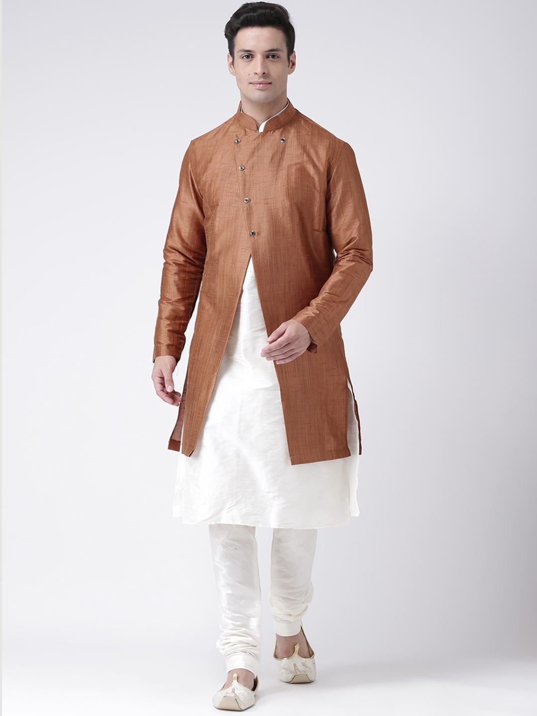 Buy DEYANN Men Brown & Off White Sherwani Set - Sherwani for Men ... Buy DEYANN Men Brown & Off White Sherwani Set - Sherwani for Men ...