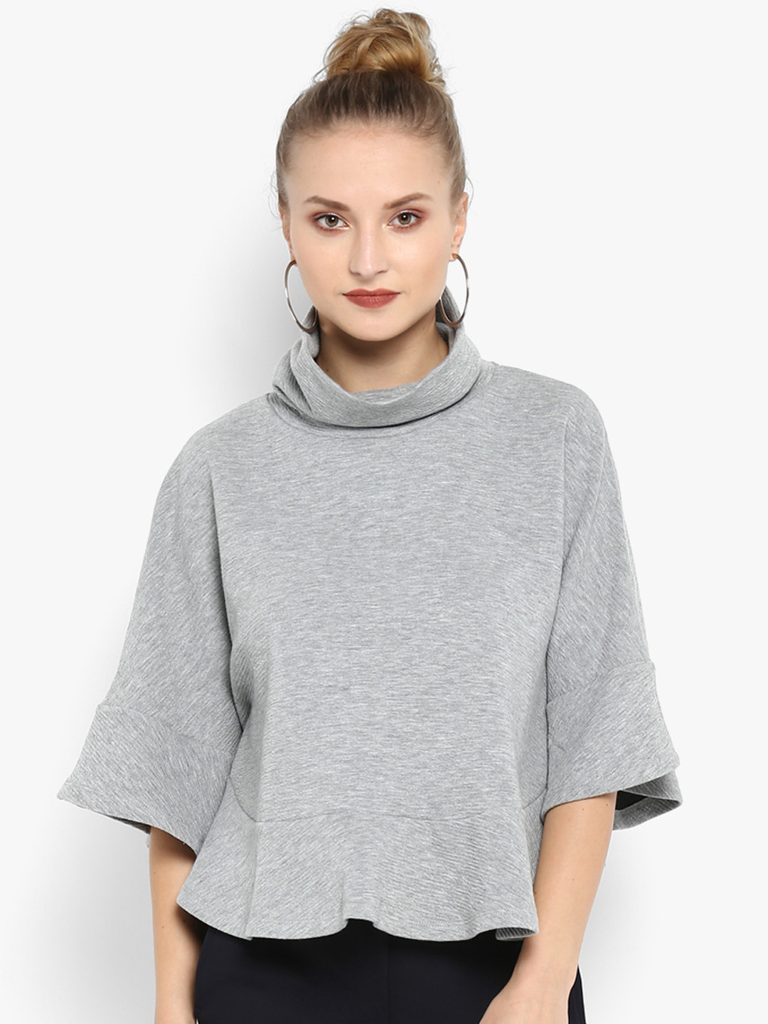Buy Forever New Women Grey Solid Boxy Top - Tops for Women 7433748 | Myntra