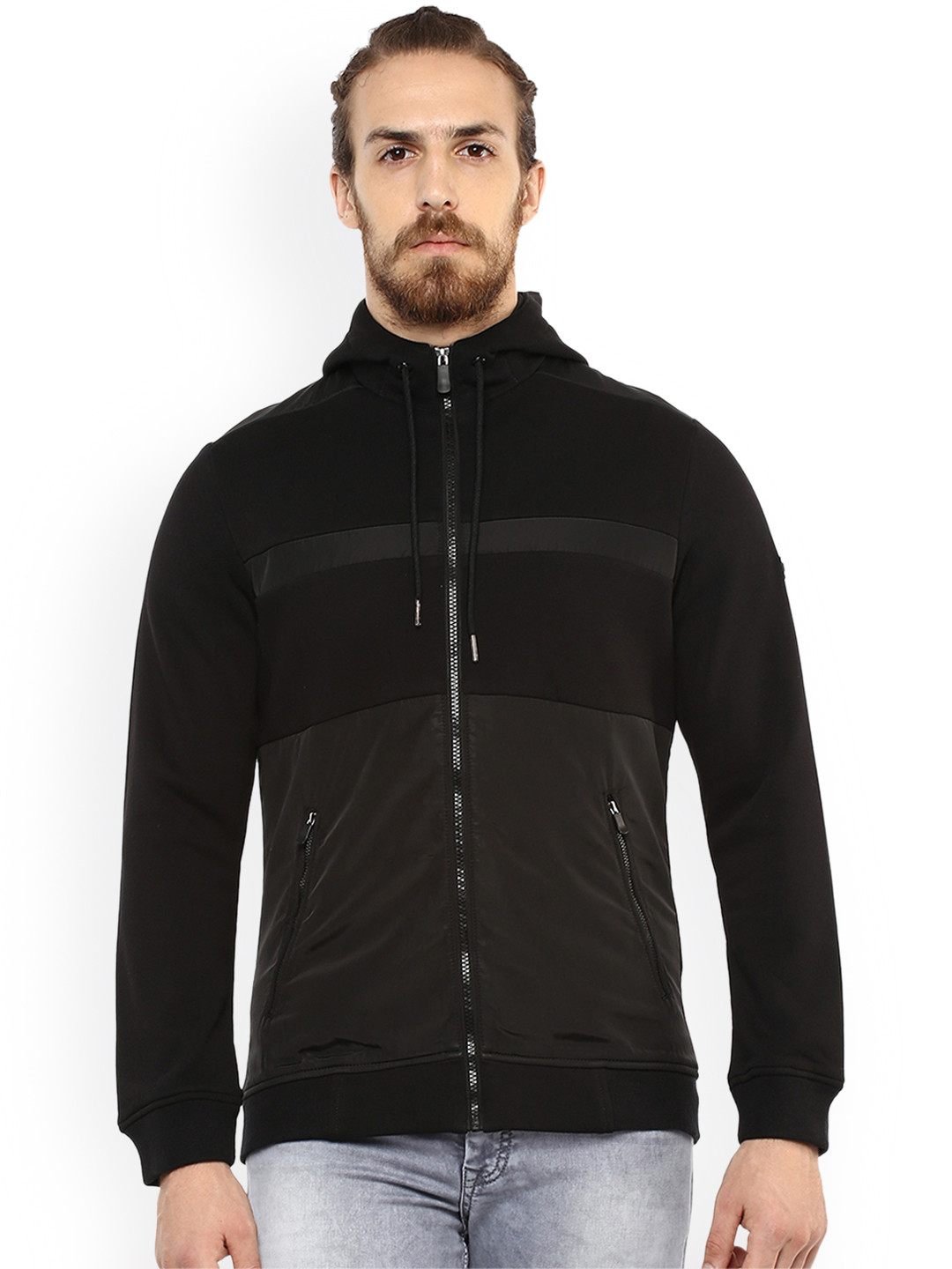 Buy Mufti Men Black Solid Bomber - Jackets for Men 7436476 | Myntra
