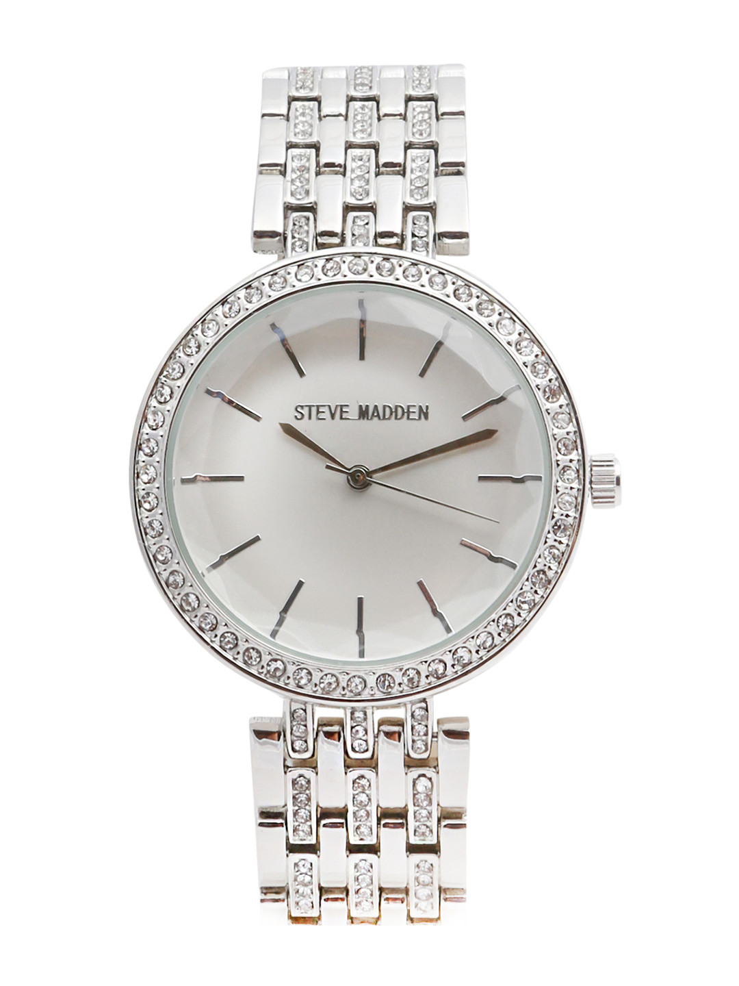 Buy Steve Madden Women White & Silver Toned Analogue Watch SMW175 ...