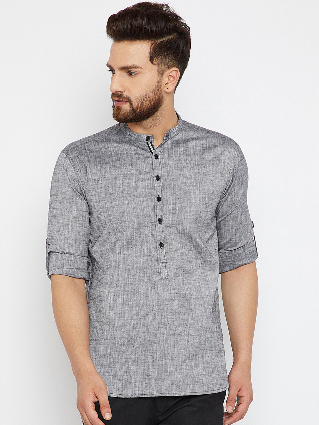 Buy Even Men Grey Solid Straight Kurta - Kurtas for Men 7455630 | Myntra