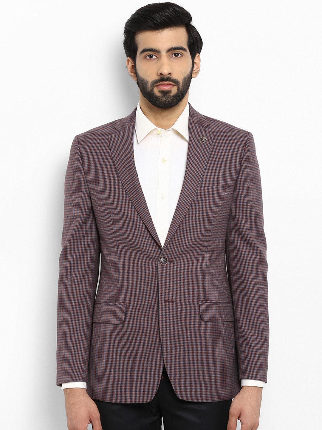 Buy Raymond Men Maroon Pure Cotton Blazer - Blazers for Men 7458301 ...