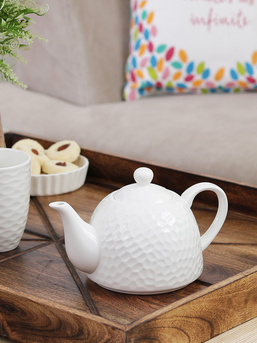 Buy Devnow White Textured Ceramic Kettle - Kettle for Unisex 7462187 ...