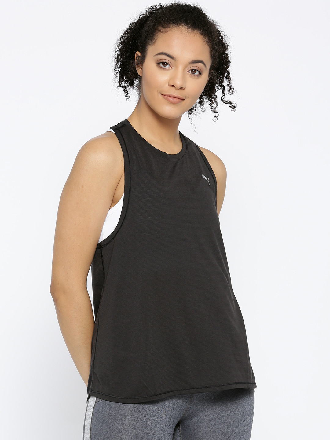 Buy Puma Women Black Solid Mono Running Tank Top - Tops for Women ...