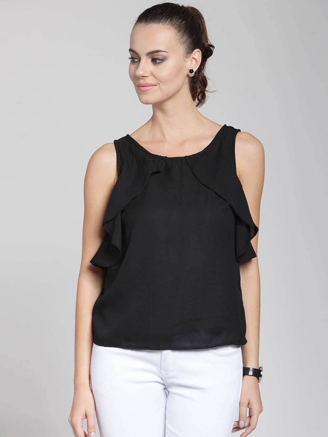 Buy PlusS Women Black Solid Top - Tops for Women 7482318 | Myntra
