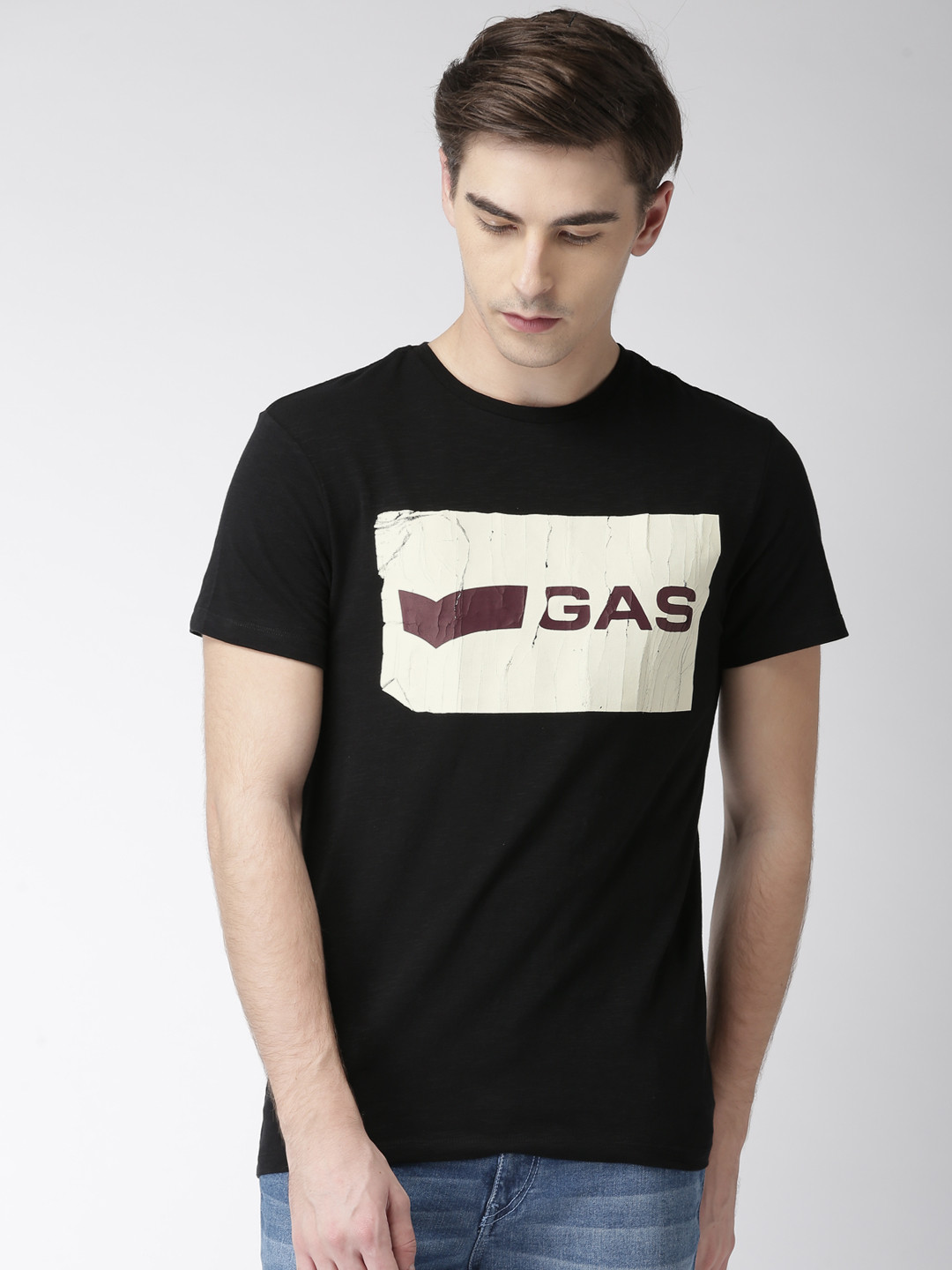 Buy GAS Men Black Printed Round Neck T Shirt - Tshirts for Men 7484752 ...