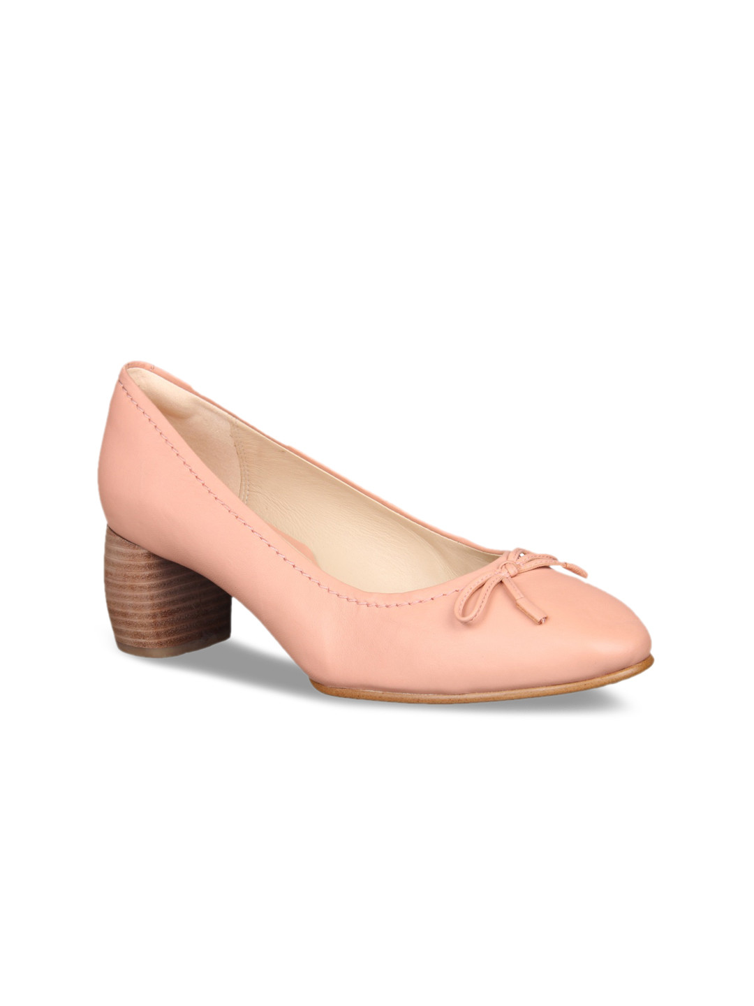 Buy Clarks Women Peach Coloured Solid Pumps - Heels for Women 7492535 ...