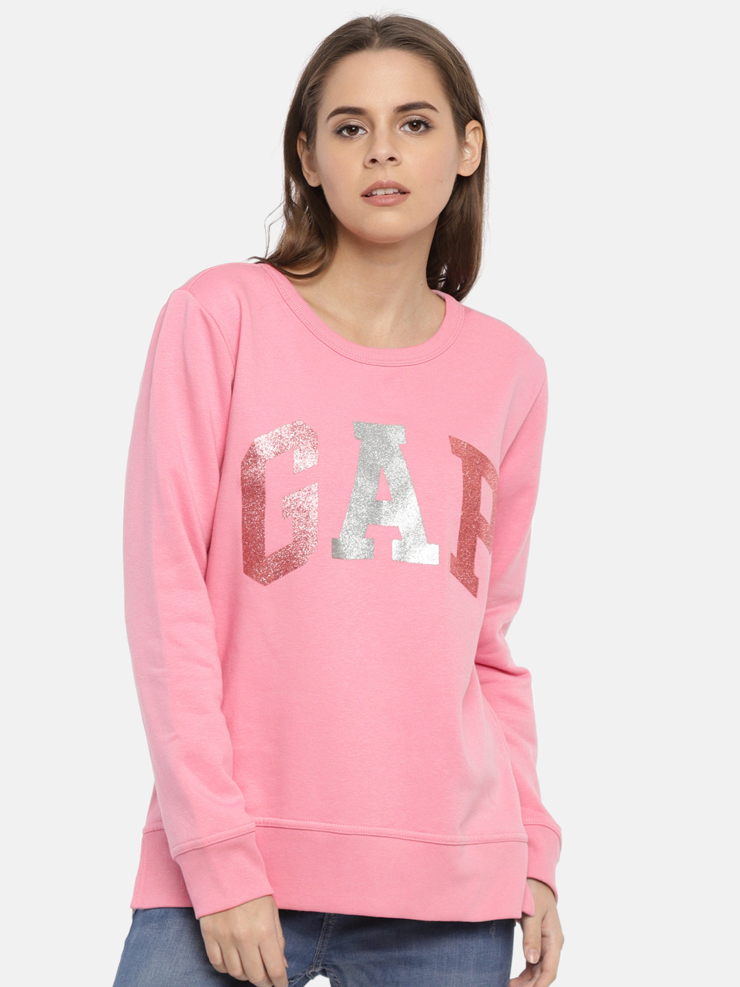 Buy GAP Women Pink Printed Sweatshirt - Sweatshirts for Women 7493328 ...