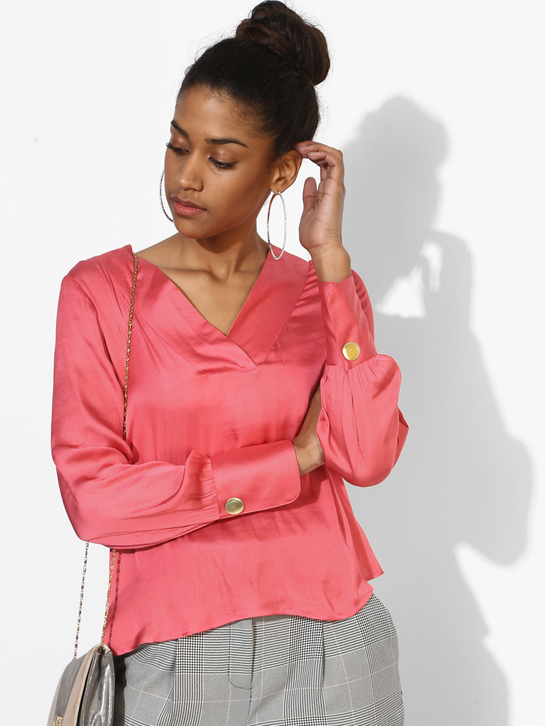 Buy Marks & Spencer Women Coral Pink Solid Top - Tops for Women 7502079 ...