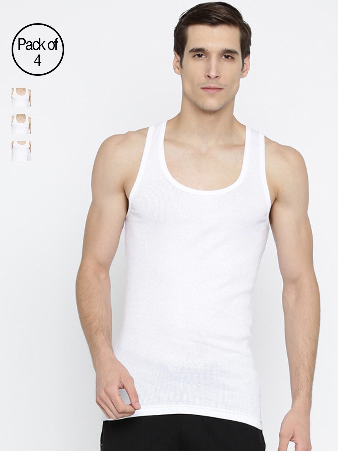 Buy Jockey Men White Pack Of 4 Innerwear Vest - Innerwear Vests for Men ...