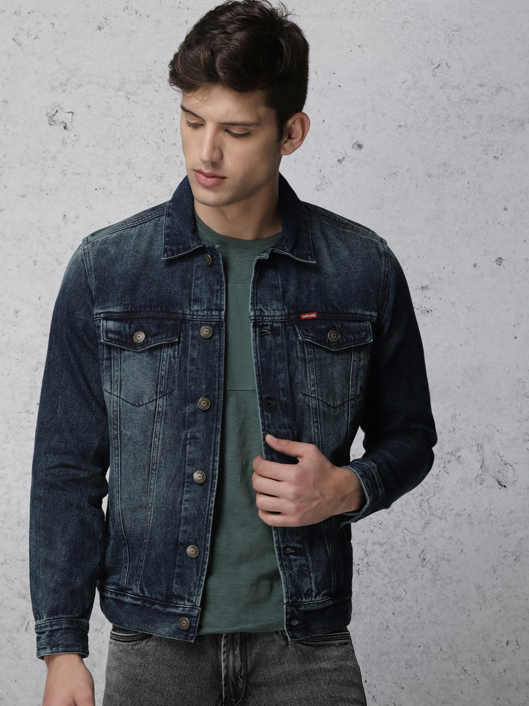 Buy Ecko Unltd Men Blue Washed Denim Jacket - Jackets for Men 7505132 ...