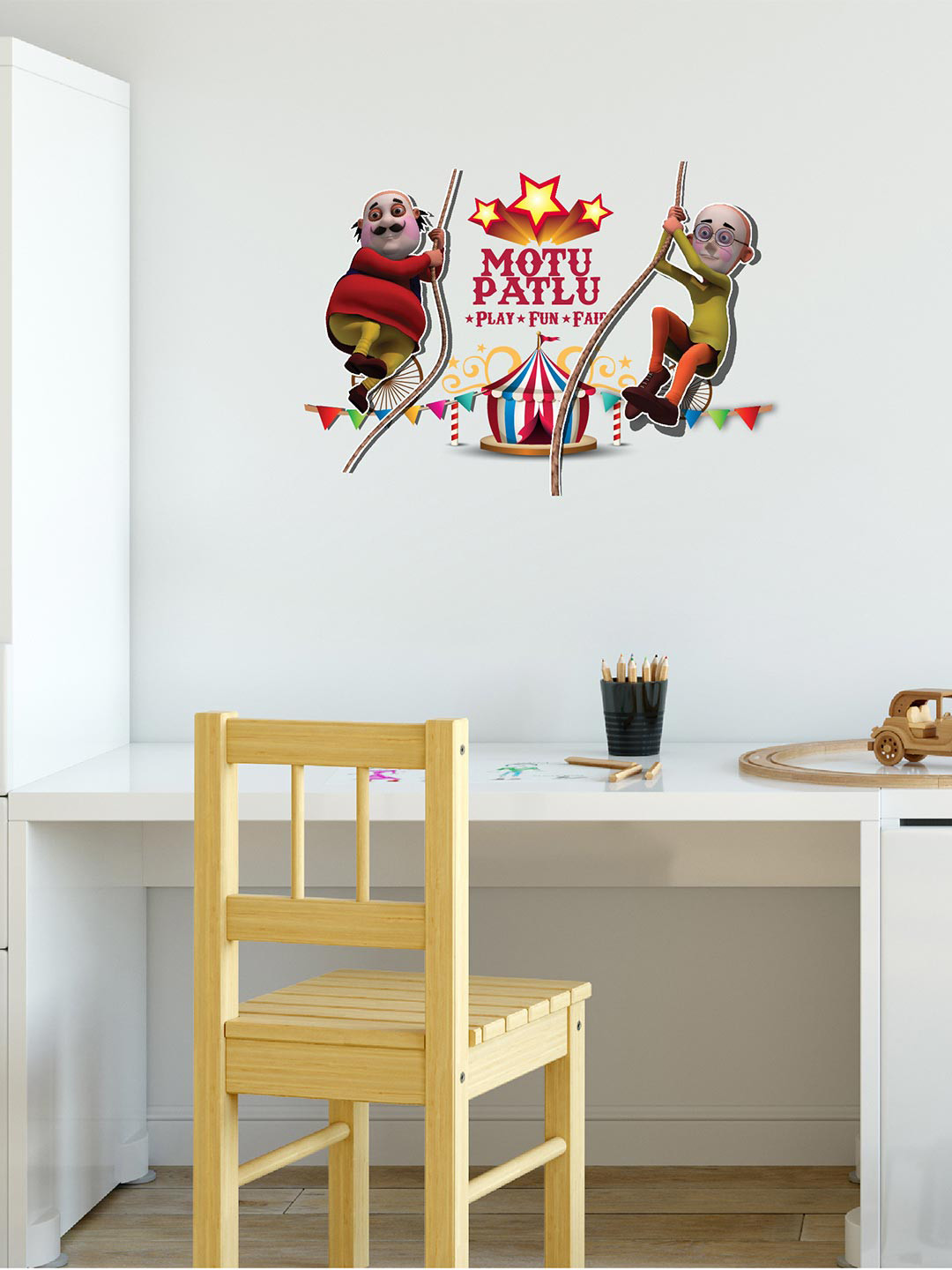 Buy Asian Paints Kids Multicoloured Motu Patlu Fun Fair Printed Wall ...
