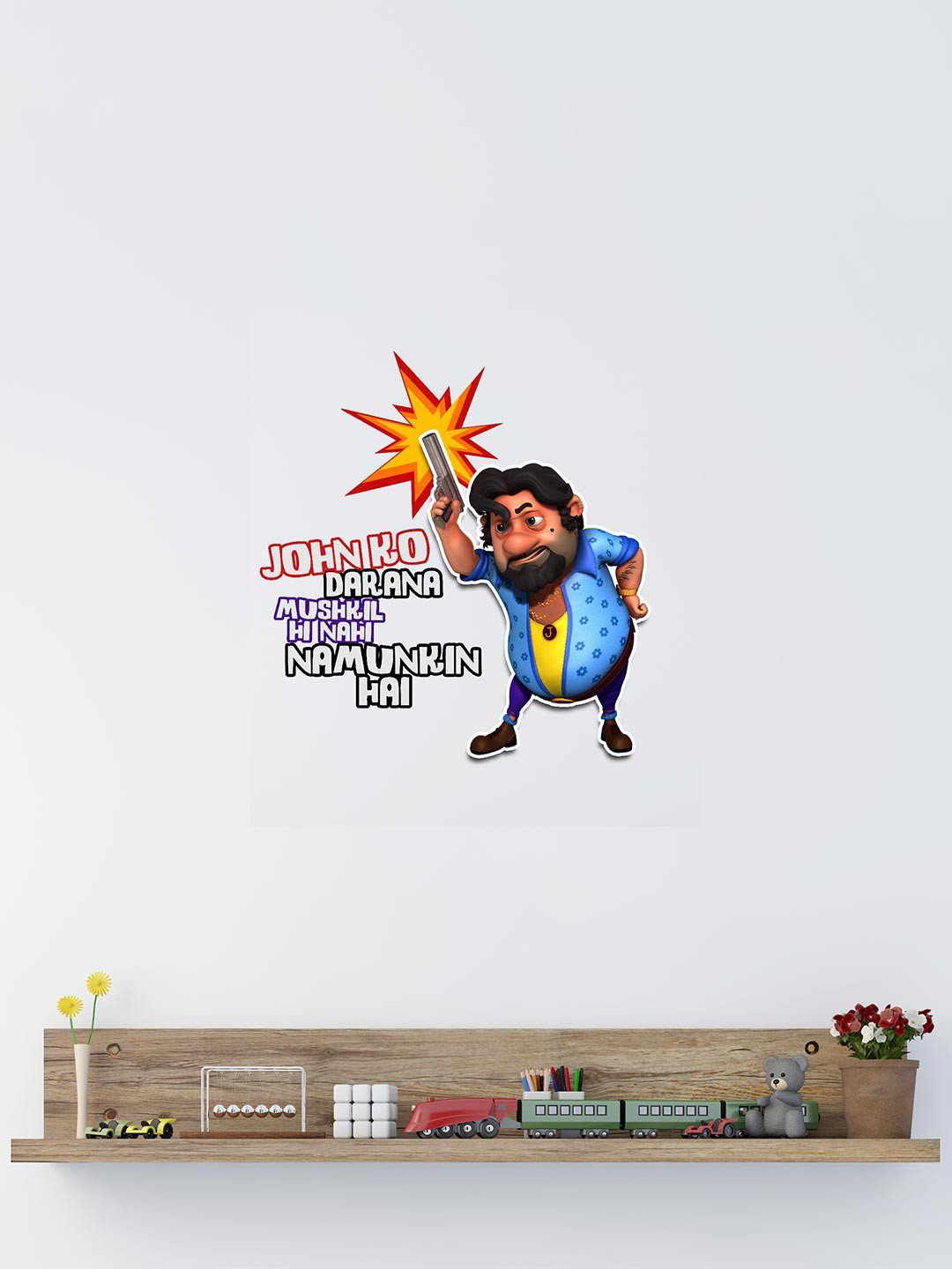 Buy Asian Paints Multicoloured Kids Motu Patlu Dishoom! Dishoom Printed ...