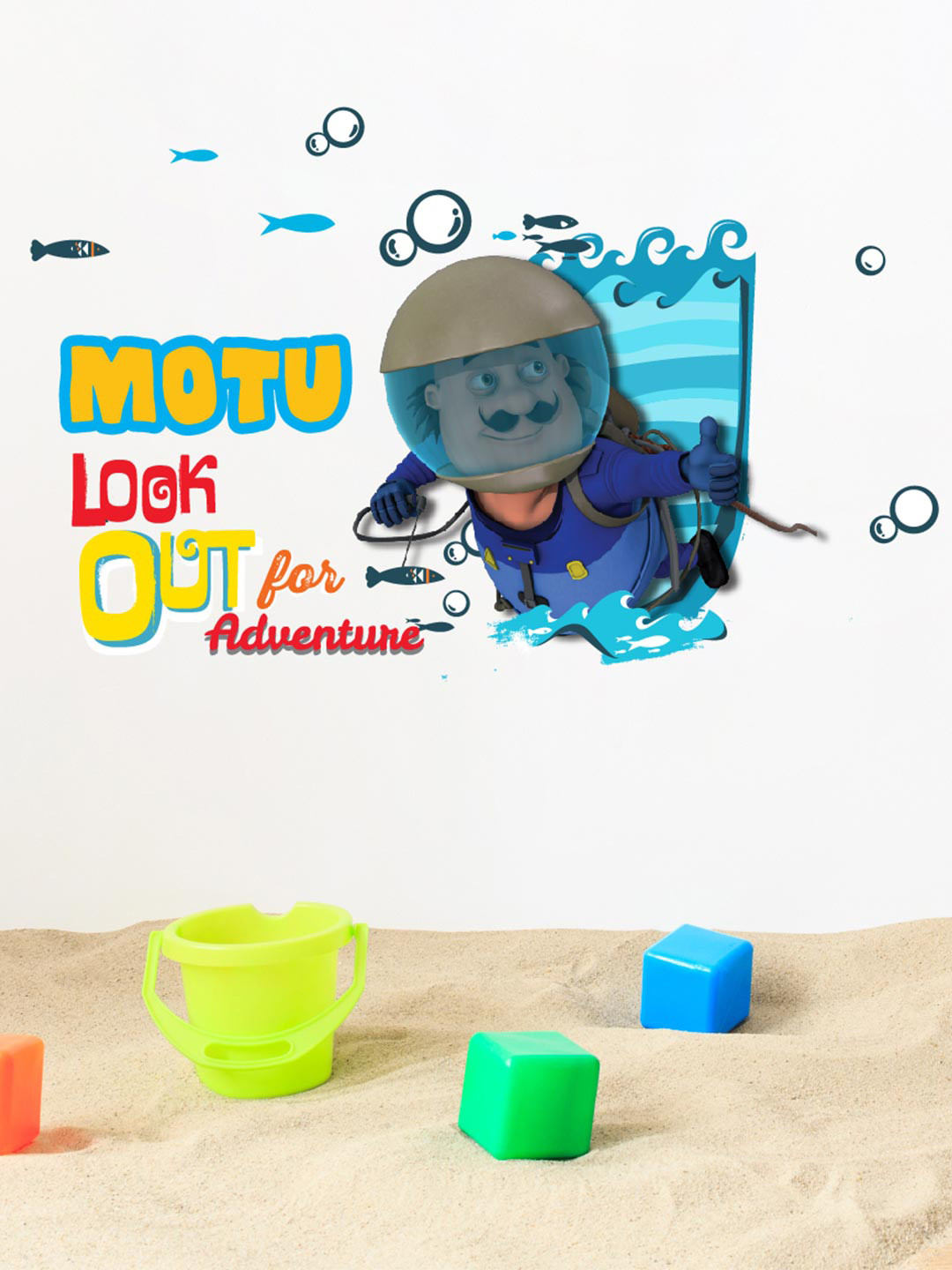 Buy Asian Paints Multicoloured Kids Motu Patlu Fishy Adventure Printed ...