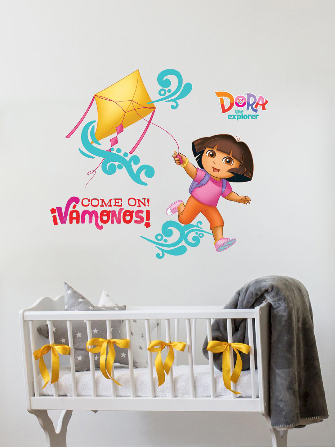 Buy Asian Paints Multicoloured Kids Dora Kite Adventure Printed Wall ...