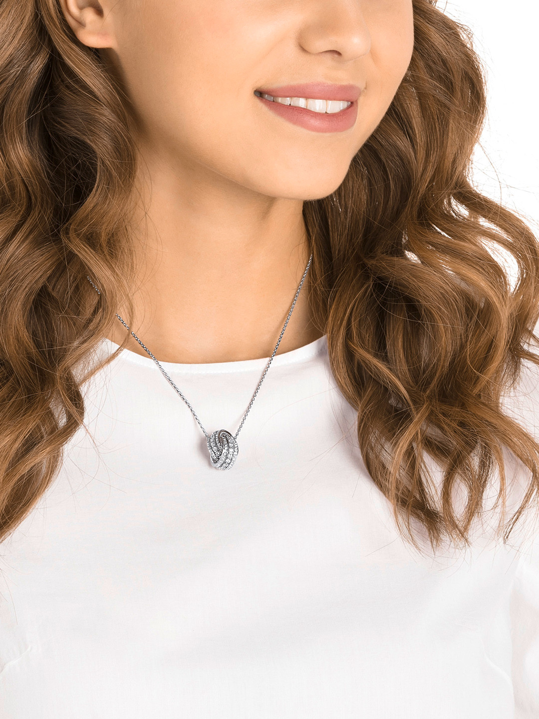 Buy SWAROVSKI Silver Toned Rhodium Plated Chain - Necklace And Chains ...