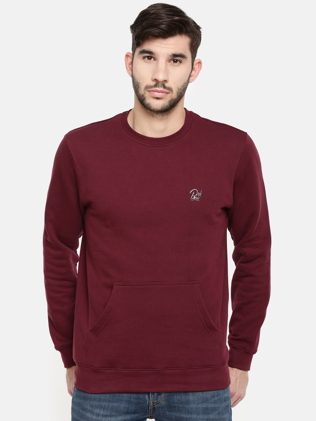 Buy Breakbounce Men Maroon Solid Sweatshirt - Sweatshirts for Men ...
