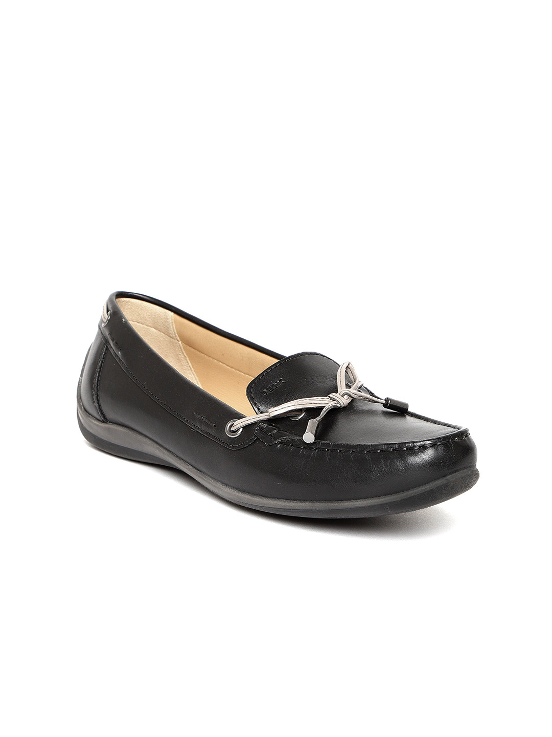 Buy Geox Women Black Leather Driving Shoes - Casual Shoes for Women ...