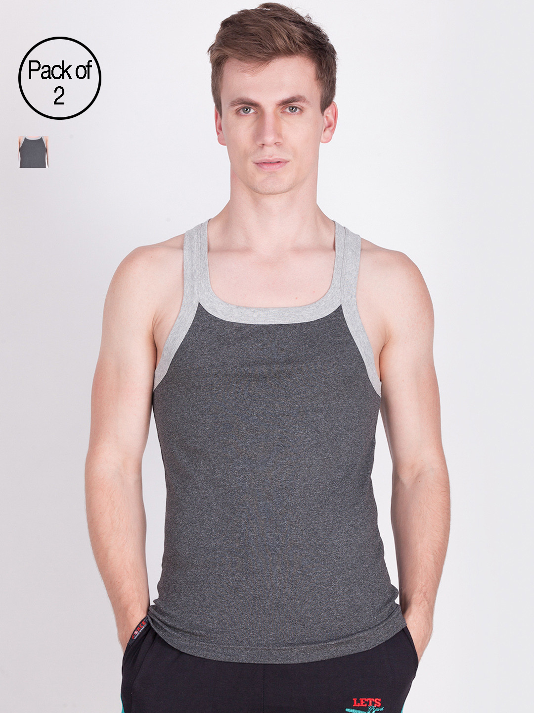 Buy Force NXT Pack Of 2 Men Super Combed Cotton Soft Rib Multicolour ...