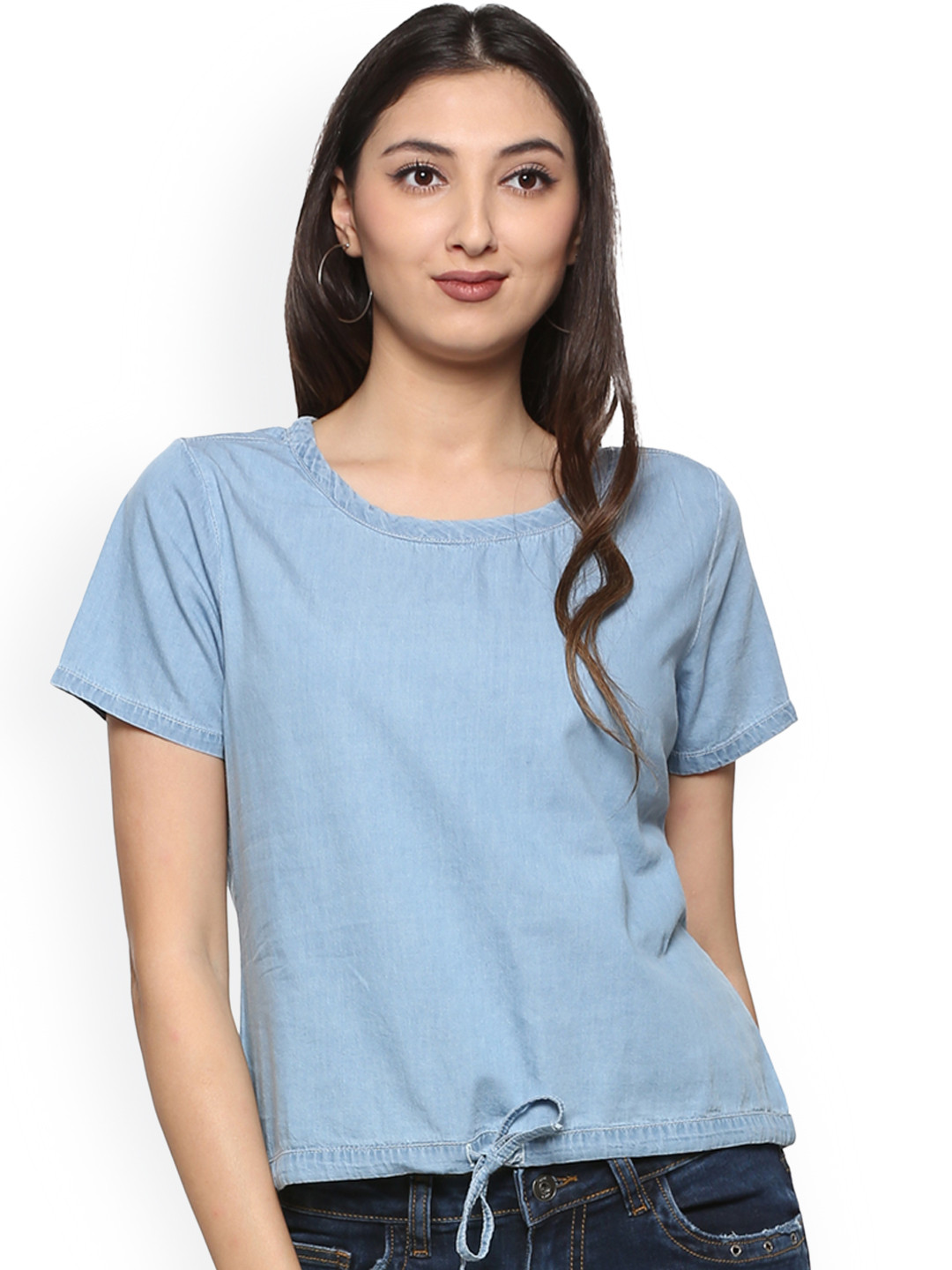 Buy People Women Blue Solid Top - Tops for Women 7532818 | Myntra