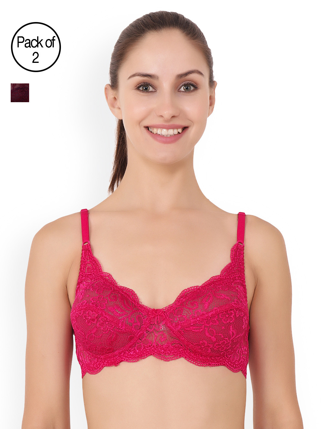 Buy Floret Pack Of 2 Full Coverage Lace Bras Cristina - Bra for Women 7541660 | Myntra