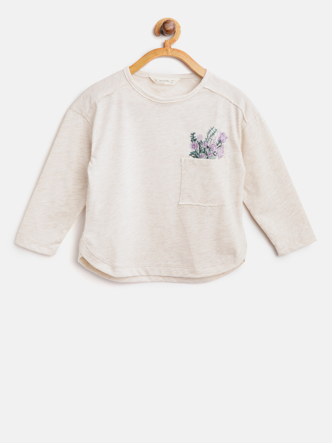 Buy Mango Kids Girls Beige Solid Top - Tops for Girls 7544711 | Myntra