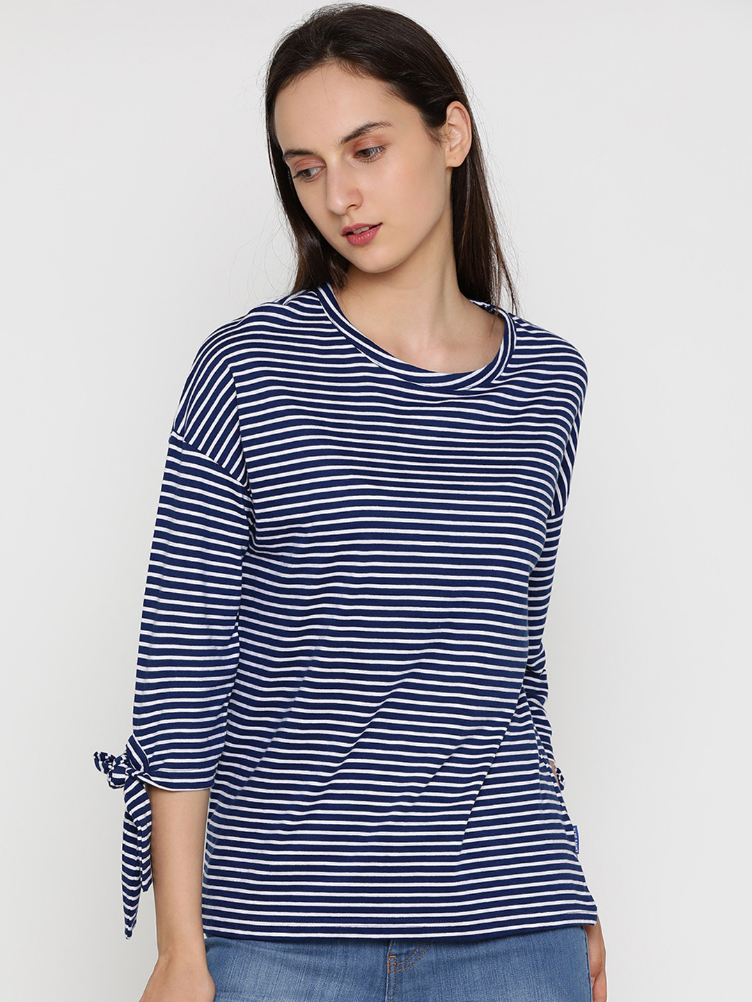 Buy Blue Saint Women Blue Striped Top - Tops for Women 7550087 | Myntra