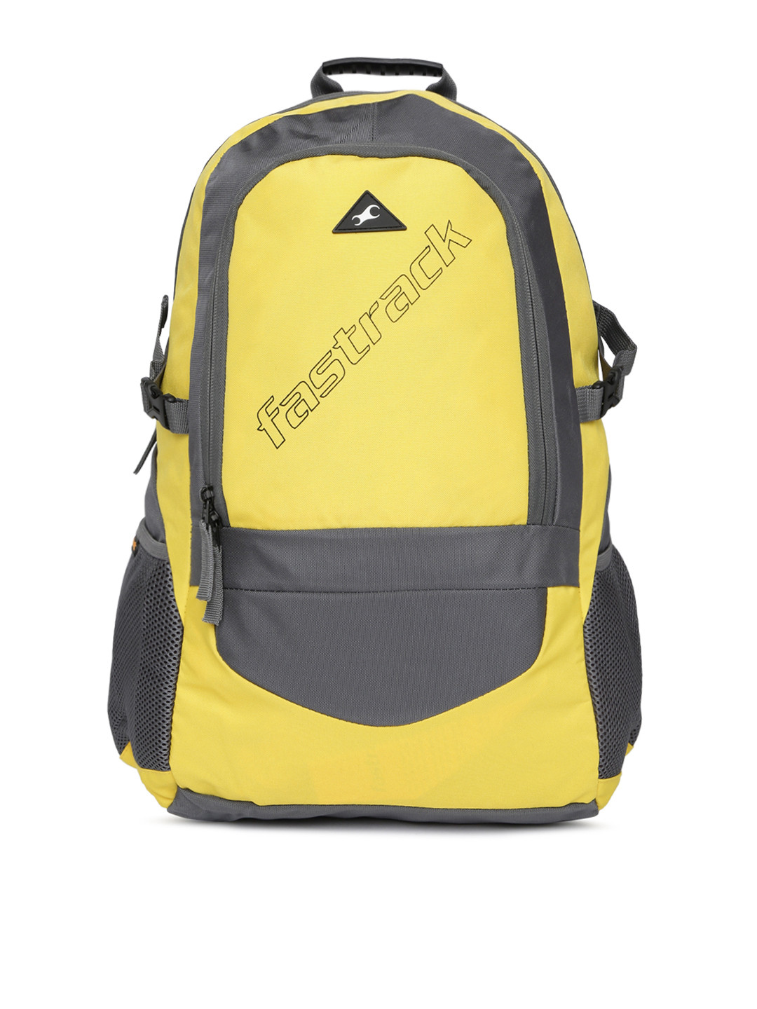 Buy Fastrack Men Yellow & Charcoal Colourblocked Backpack - Backpacks ...