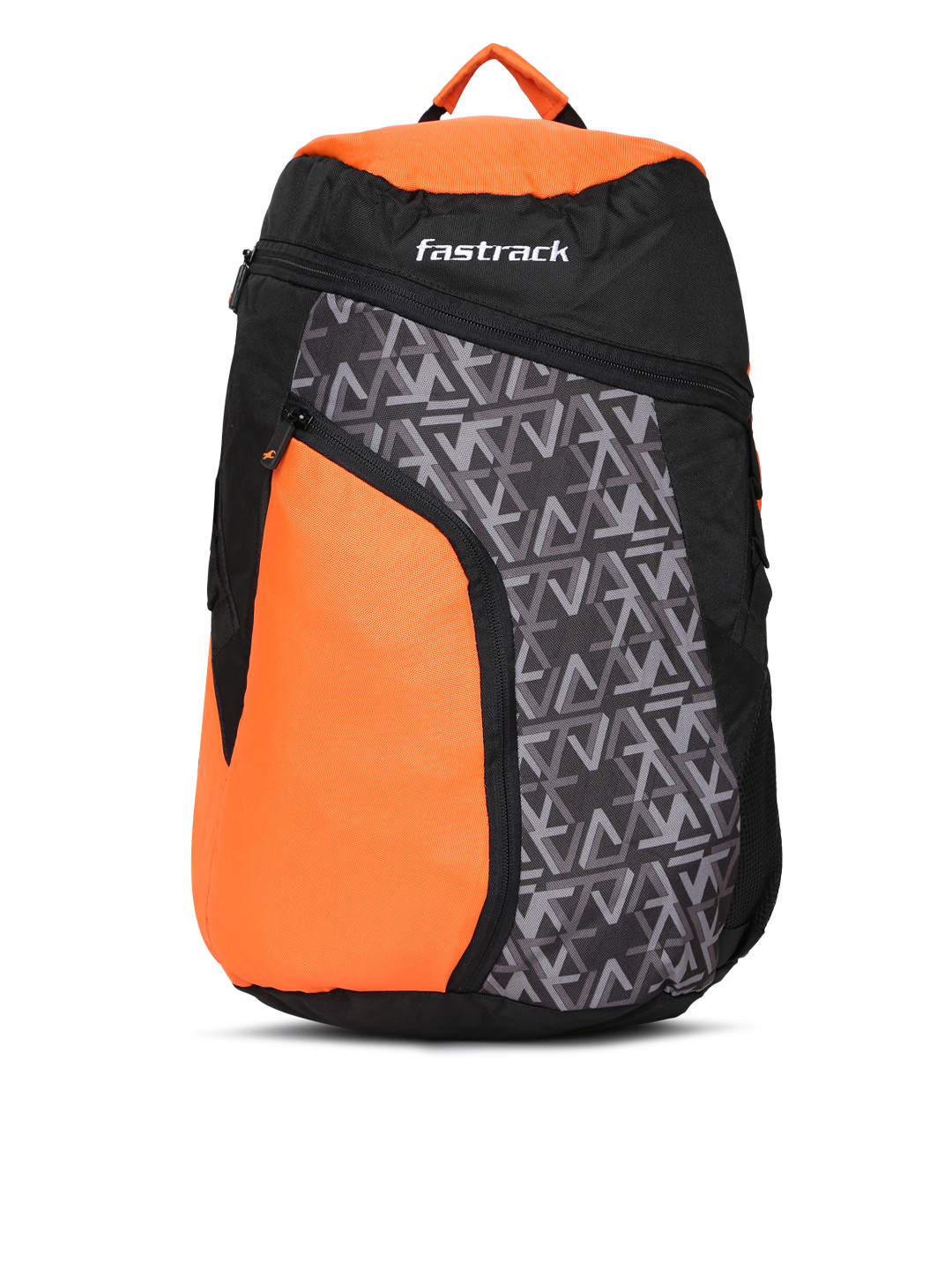 Buy Fastrack Men Orange & Black Colourblocked Backpack - Backpacks for ...