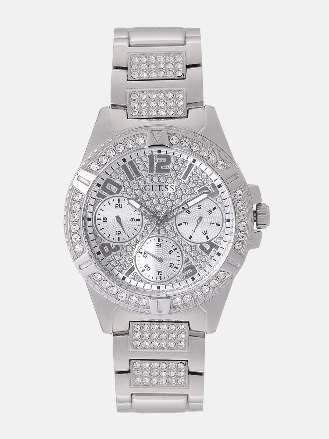 Buy GUESS Women Silver Toned Analogue Watch W1156L1 - Watches for Women ...