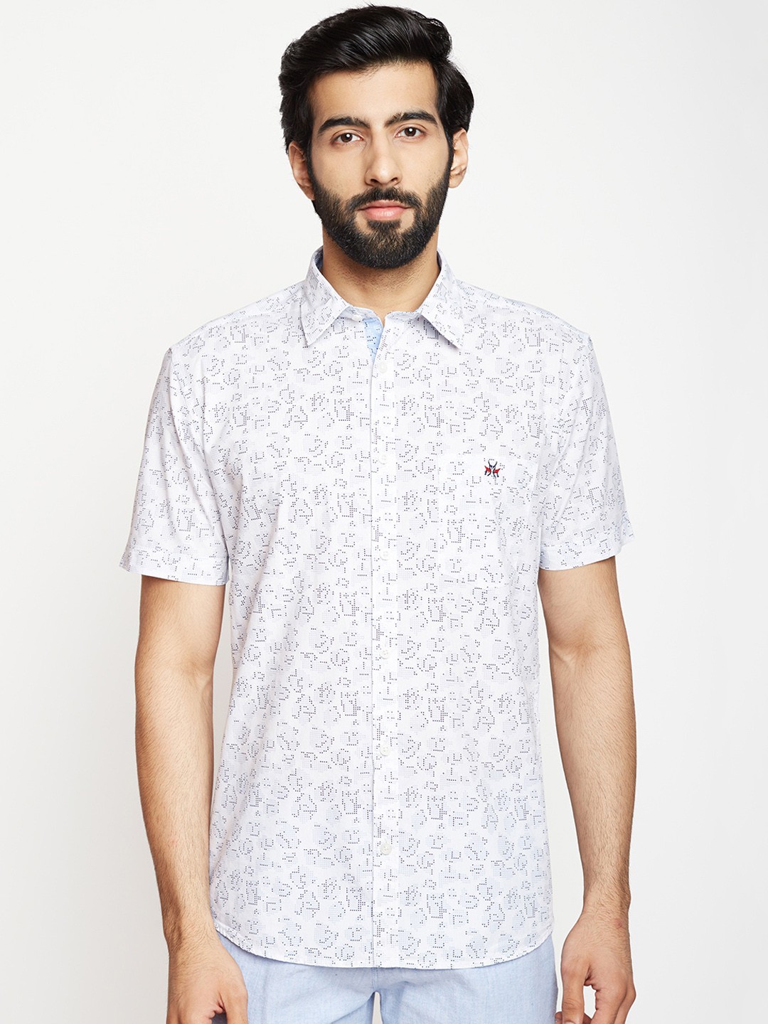 Buy Crimsoune Club Men White Slim Fit Printed Casual Shirt Shirts For