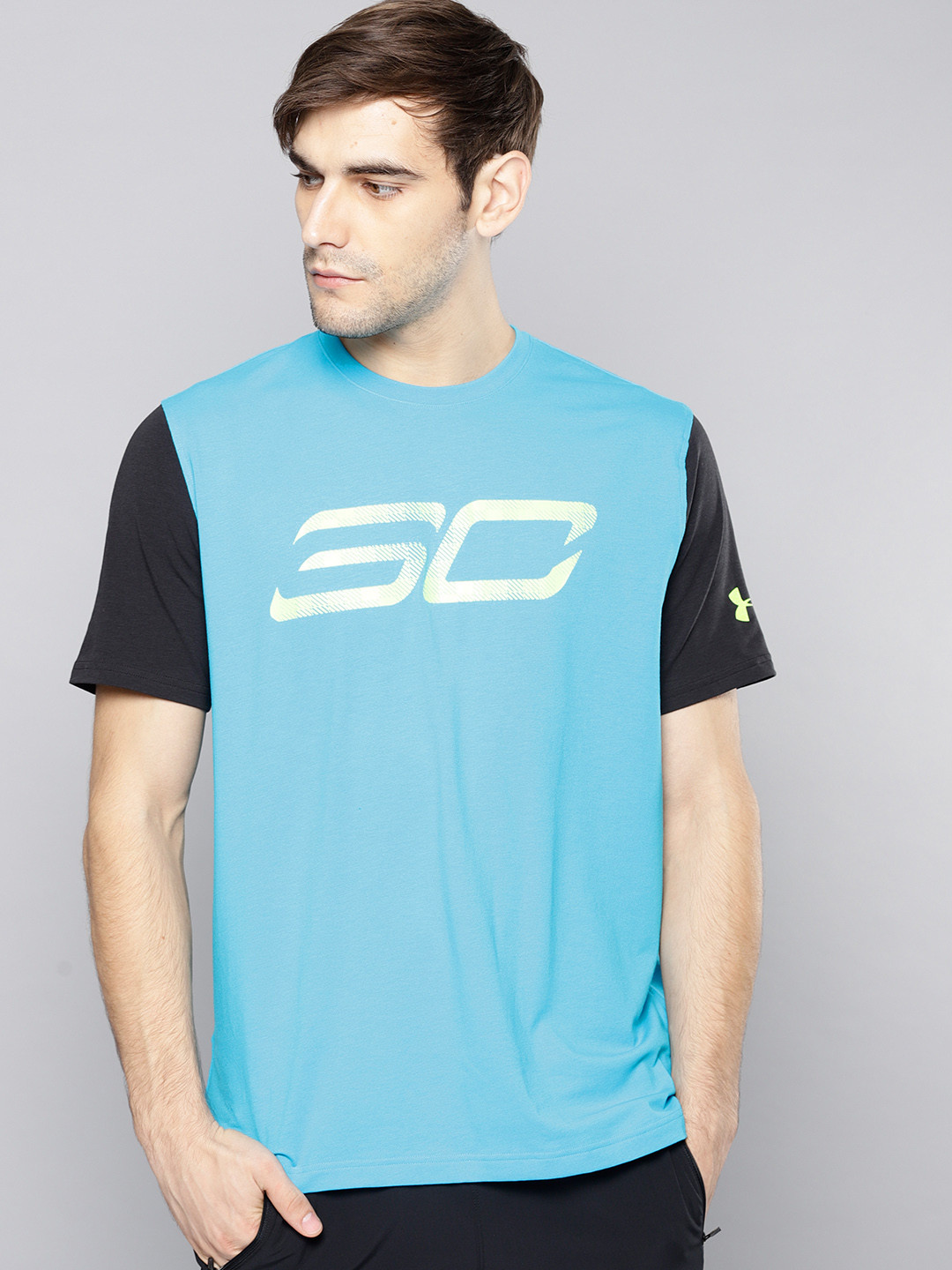 Buy UNDER ARMOUR Men Blue SC30 Logo Printed Detail T Shirt - Tshirts ...