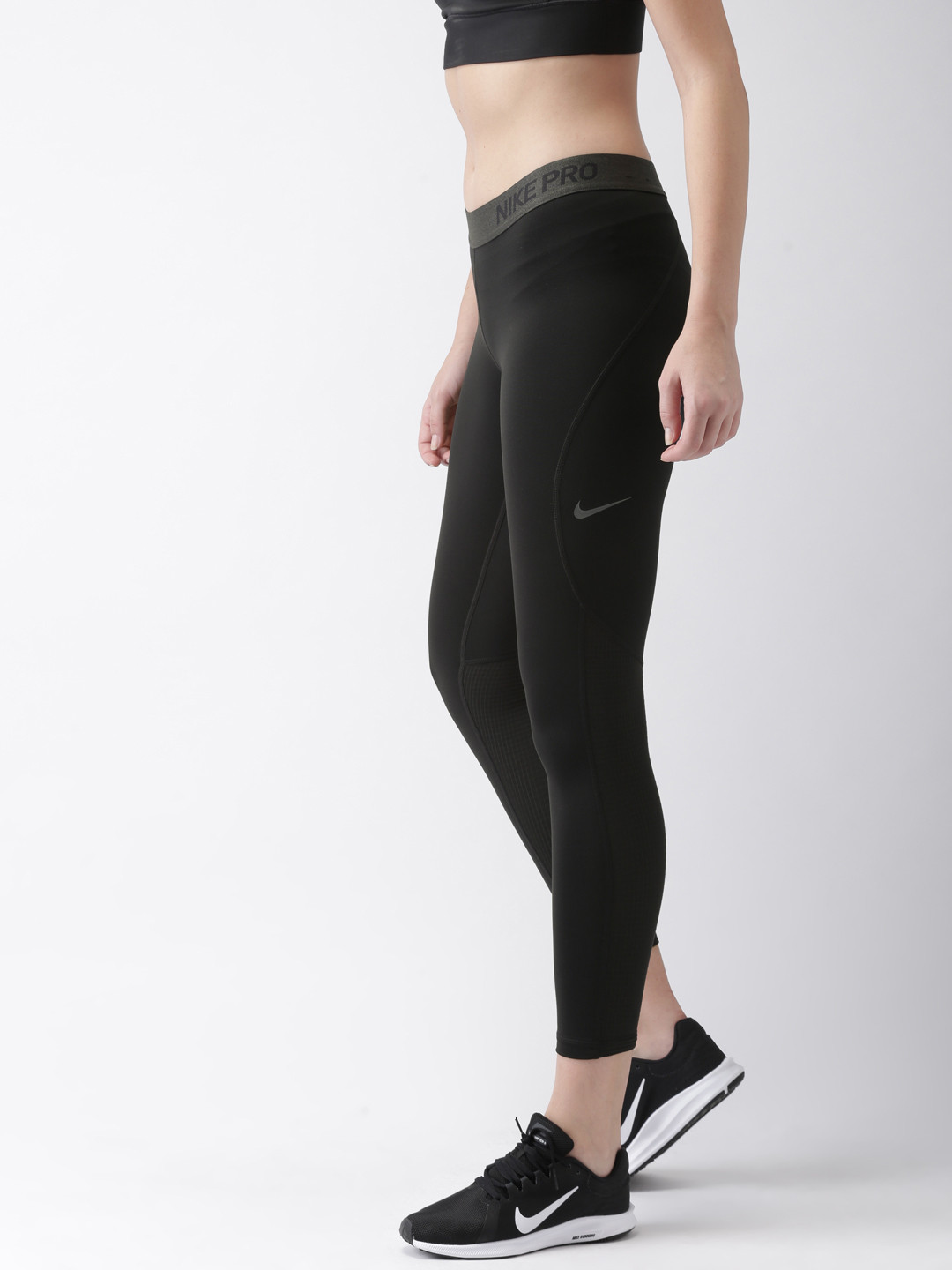 Buy Nike Women Black Solid Tight Fit NP WM Tights - Tights for Women ...