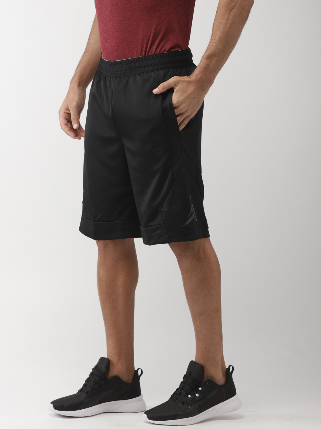 Buy Nike Men Black Solid Jordan Dry Rise 1 Dri FIT Basketball Shorts ...