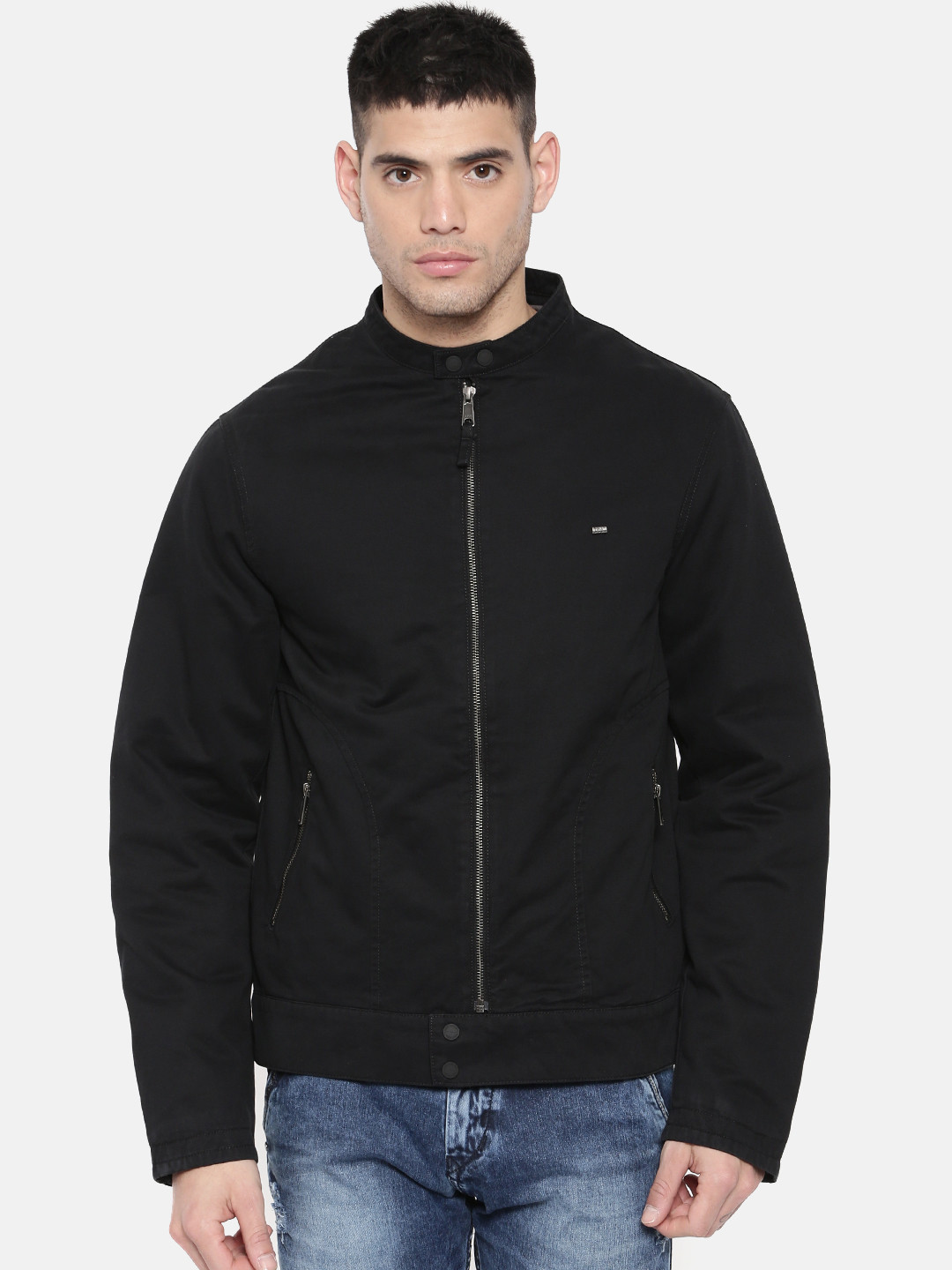 Buy Lee Men Black Solid Tailored Slim Fit Jacket - Jackets for Men ...