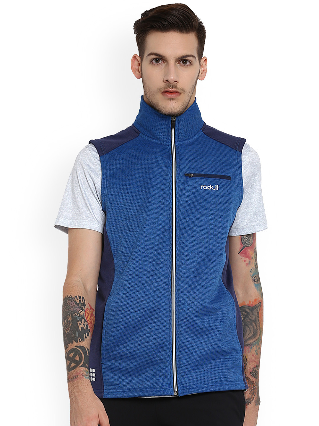 Buy Rock.it Men Blue Solid Sweatshirt - Sweatshirts for Men 7641103 ...